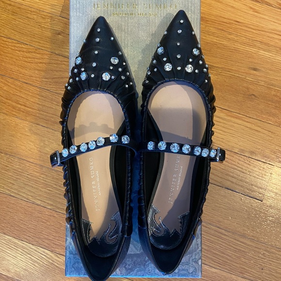 ANTONIO MELANI | Shoes | Jennifer Sumko Black Crystal Flats | Poshmark